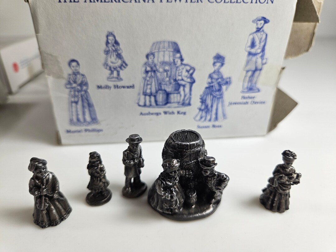 Lot of 6 Box Sets, Small Pewter Figurines // Americana Pewter ...