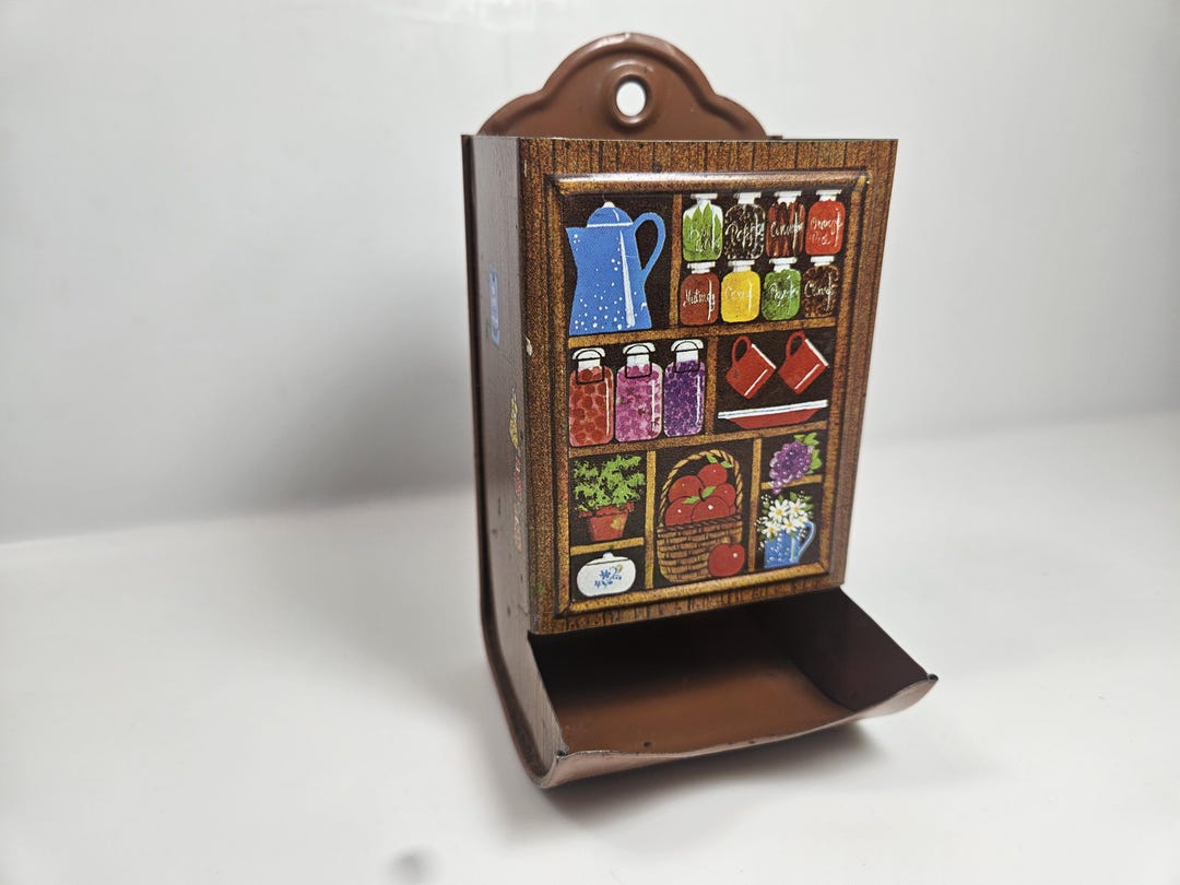 Vtg Metal Matchbox Holder, Wall Mount or Tabletop // Hallmark - Etsy