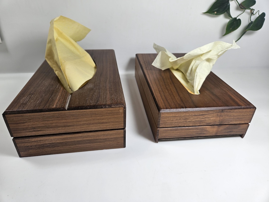 Choose Your Vtg Tissue Box Cover, Solid Walnut Wood // Made in USA - Etsy