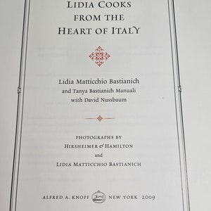 Lidia Cooks From the Heart of Italy Cookbook // 175 Recipes // Lidia ...