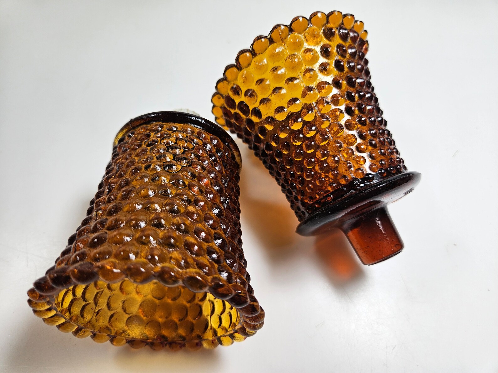 Set of 2 Vtg Glass Candle Holder Inserts, Choose Your Color // Convert ...