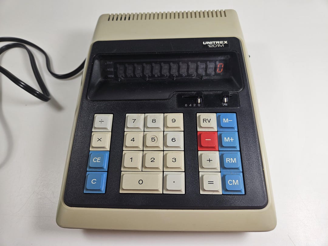 Vtg 1970s Unitrex 1201M Calculator, Working, Plug-in // Made in Japan ...