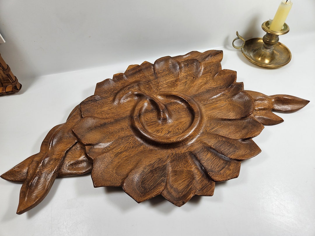 Vtg Hand-carved Hawaiian Wood Flower // Ohai, Hana Hawaii // Night ...