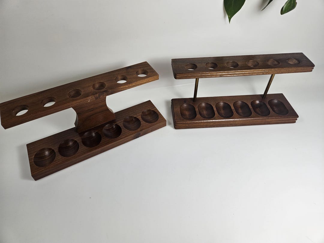 Choose Your Vtg Mid Century Wood Pipe Stand // Holds 6 Pipes - Etsy