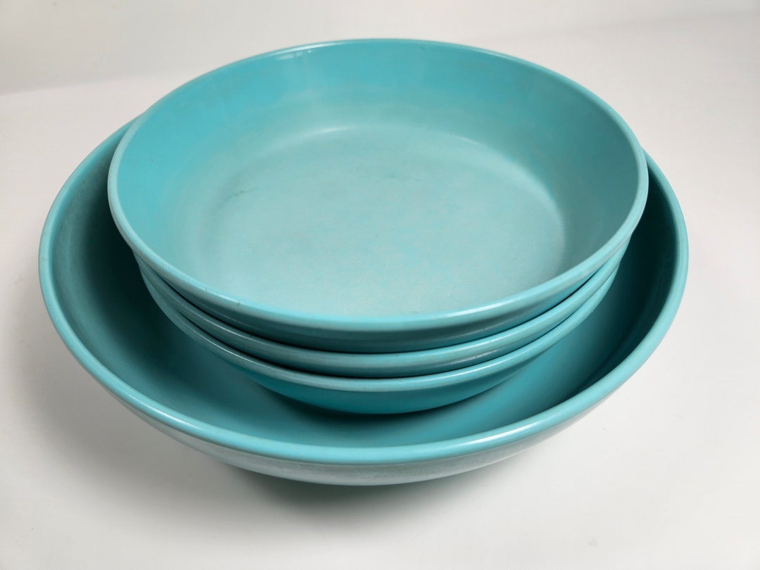 4 Vtg Thick Melamine Bowls // 3 Bowls Are 6.5 Inch Diameter, 1 Bowl is 8 Inches Diameter ...