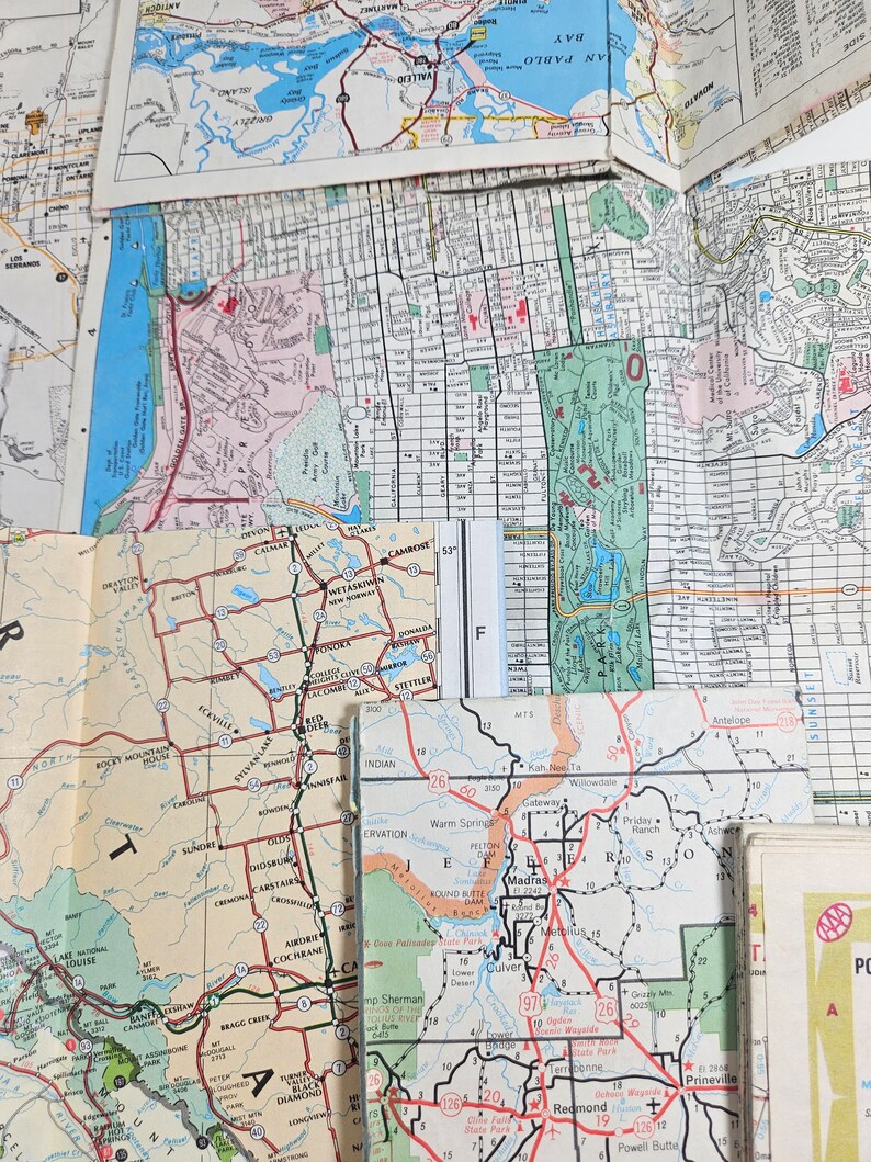 Random Lot of Paper Maps, Full Size Fold-outs, Choose Quantity // From ...