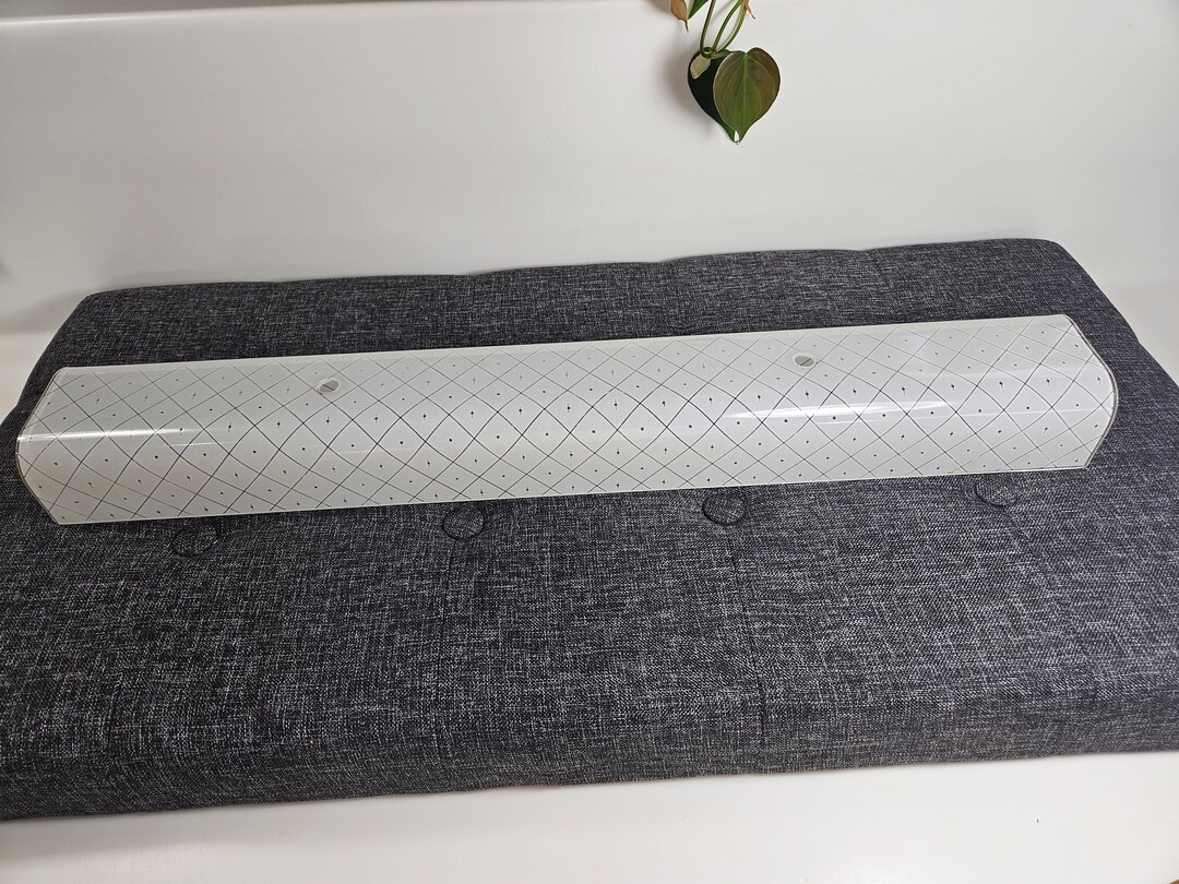 Vtg 50s Glass Ceiling Light Fixture Cover, Rectangle Tube 3-sided // 24 ...