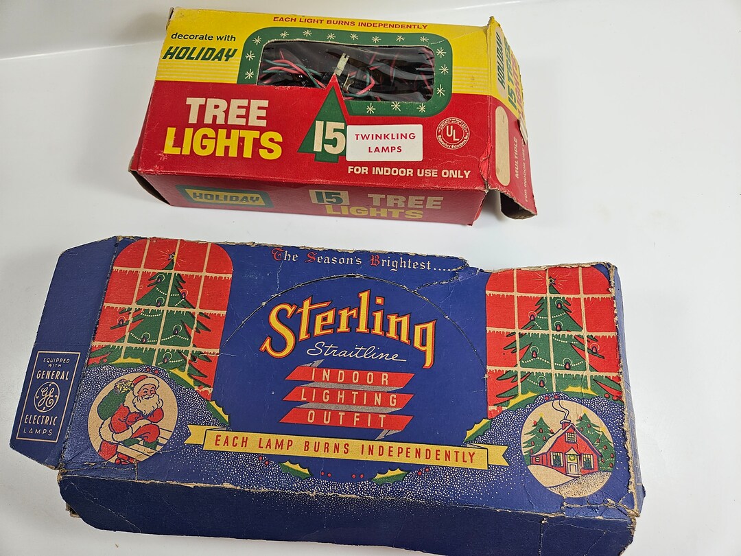 Vtg 1940s-50s String of Christmas Lights in Original Box, 2 Choices ...