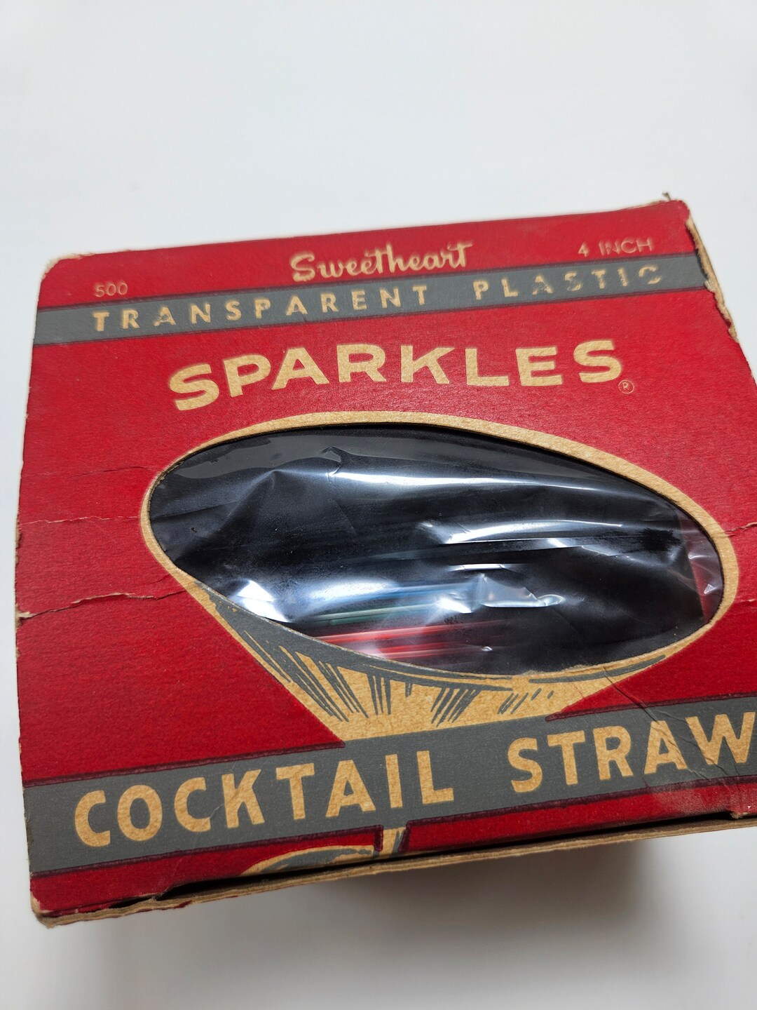 Vtg MCM Cocktail Straws in Original Box, About 3/4 Full // Sweetheart ...