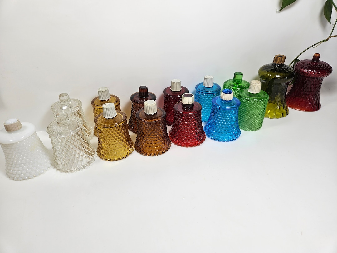 Set of 2 Vtg Glass Candle Holder Inserts, Choose Your Color // Convert ...