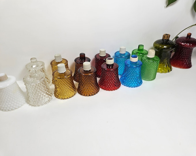 Set of 2 Vtg Glass Candle Holder Inserts, Choose Your Color // Convert ...