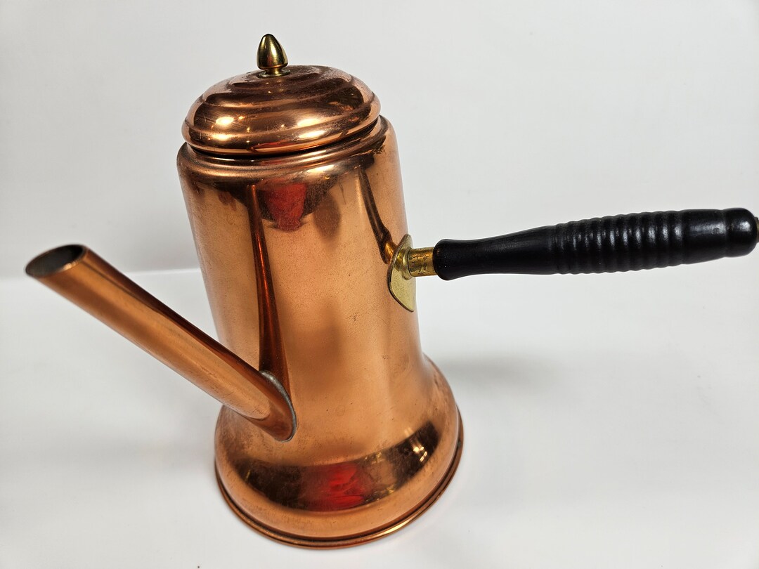 Vtg Copper Kettle With Wood Handle // Coppercraft Guild, Taunton Mass ...