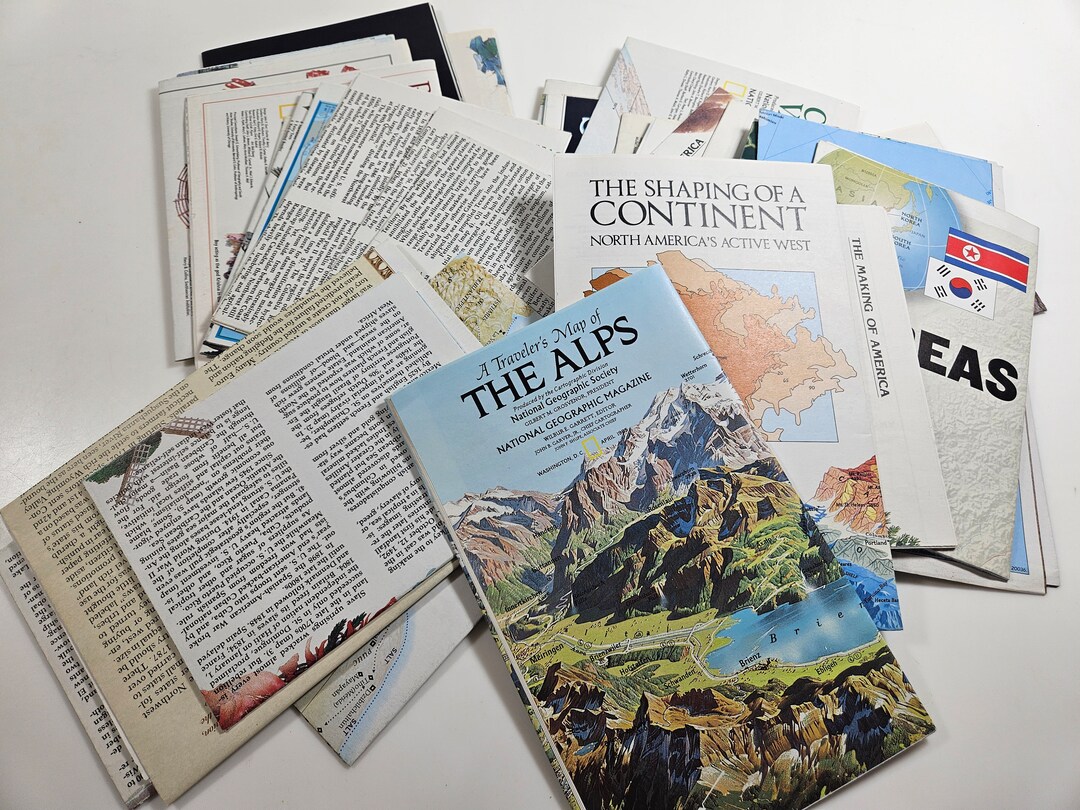 27 Vtg Used 1970-90s Paper Maps - Fold-outs From National Geographic ...