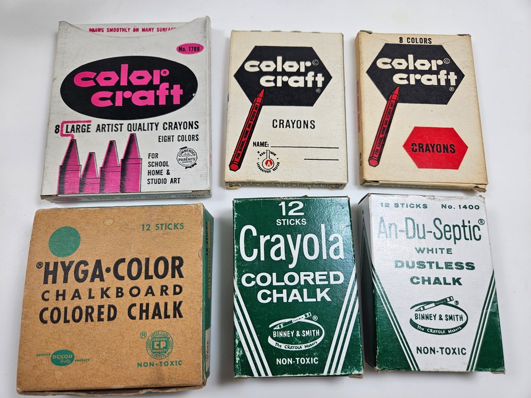 Choose Your Vtg 50's Crayons or Chalk // Choose 3 Crayon Boxes or ...