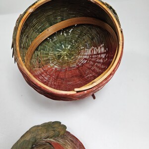 Vtg Bird Basket, 7.5 Inches Tall X 5 Inches Wide // Tip of 1 Foot ...