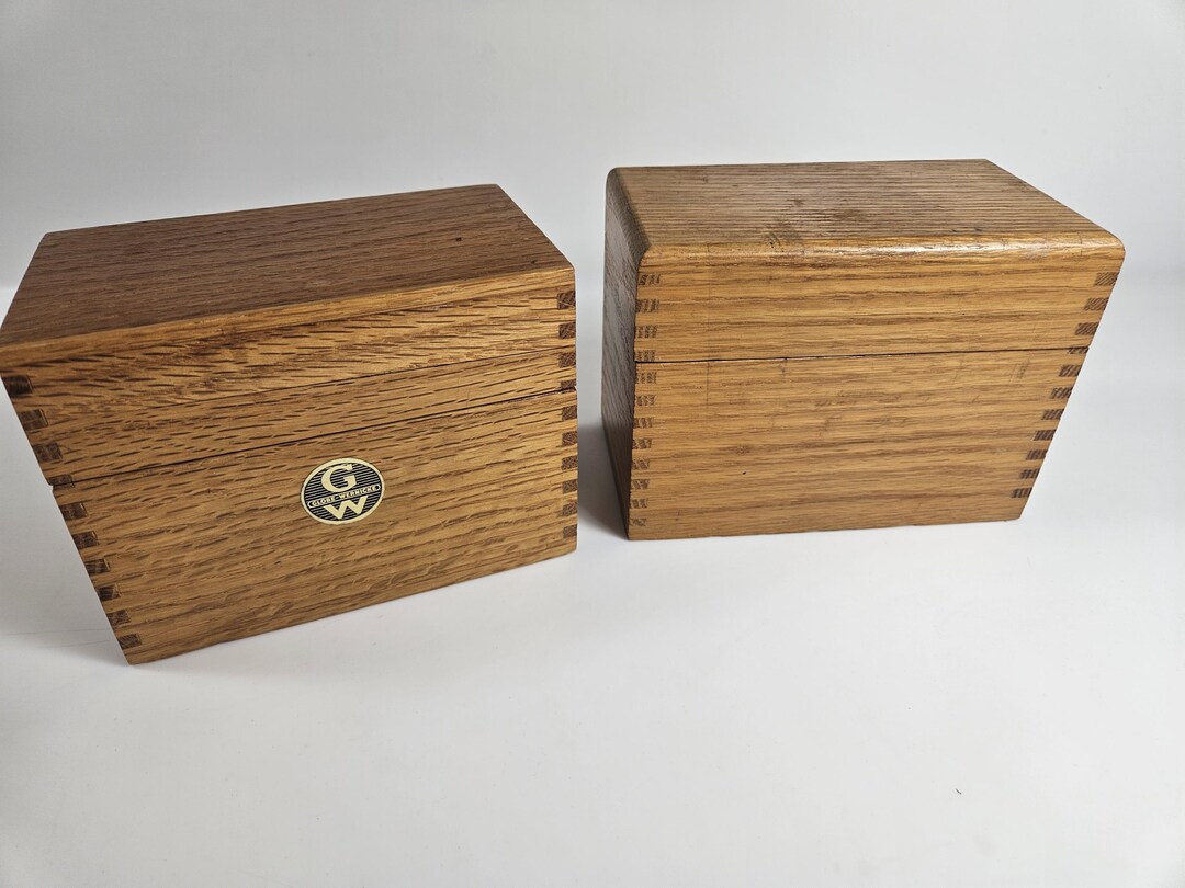 Choose Your Vtg Wood Recipe Box for 3x5 Inch Cards, Brass Hinges ...