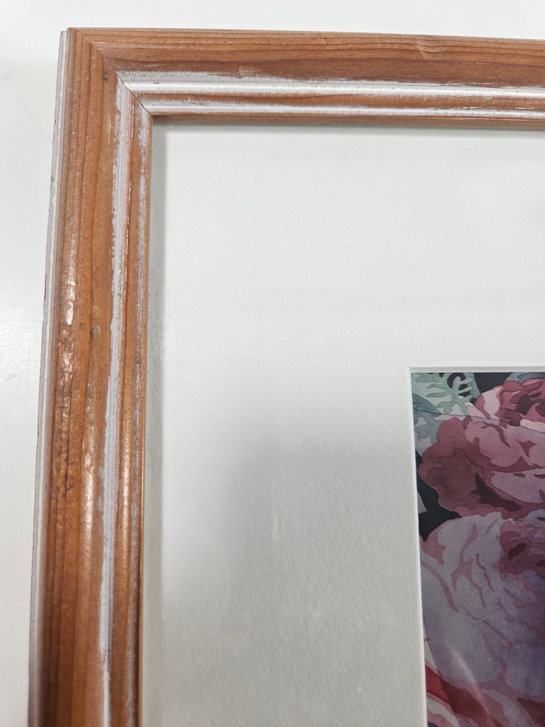 Vtg Solid Wood Whitewashed Frame for 8 X 10 Inch Photo, Ready to Hang ...