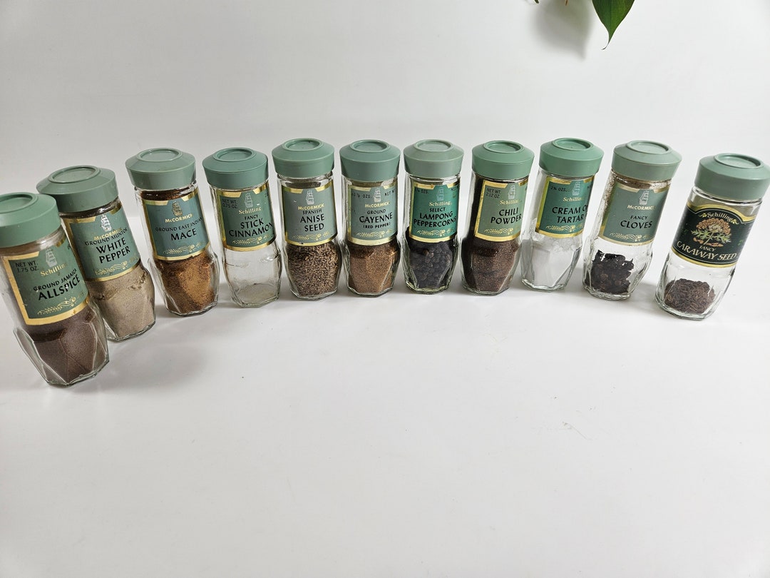 For Choice Vtg Glass Spice Jar, Many Options // Schilling Mccormick ...