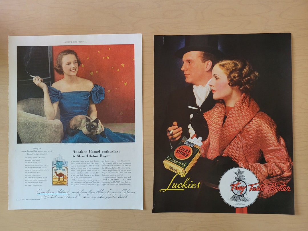 2 Vtg 1935 Cigarette Ads, Original Pages From Ladies' Home Journal Feb ...