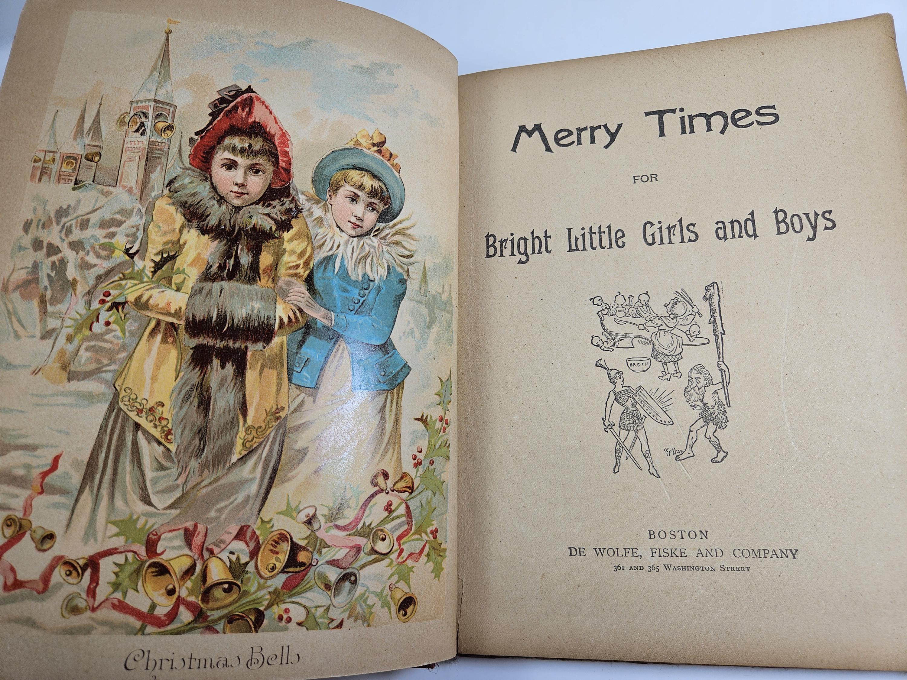 1880s-1890s Children's Book, Merry Times // Published Dewolfe Fiske ...