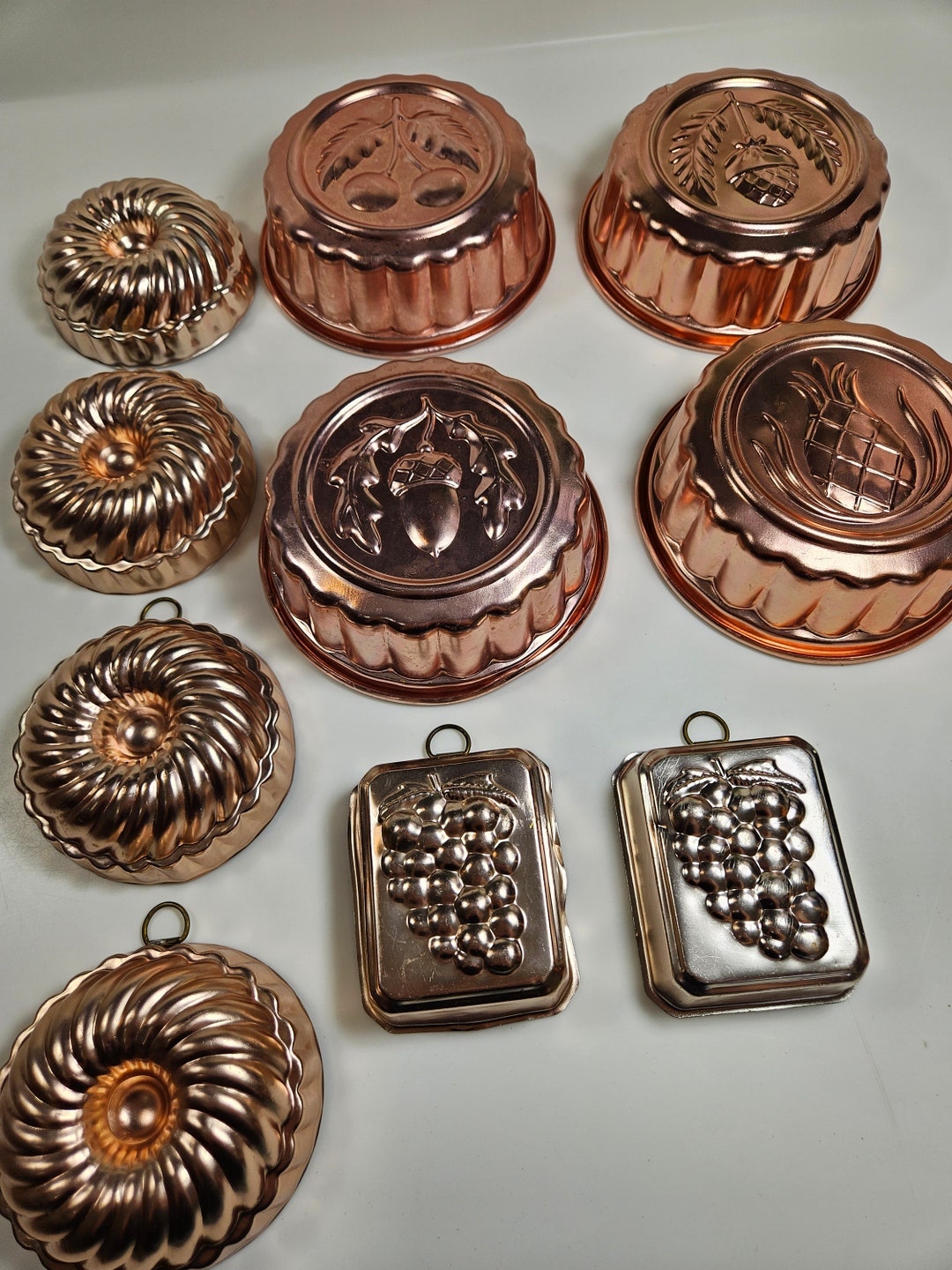 Tiny Vtg Copper Color Aluminum Wall Hangings/baking Molds, 4 Sets to ...