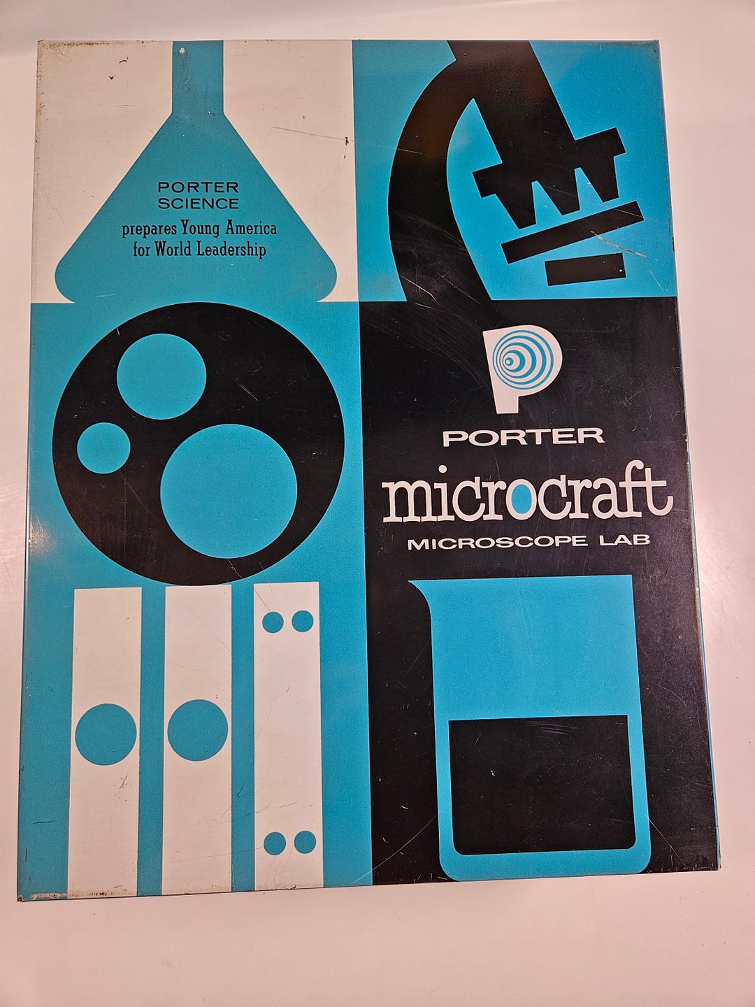 Vtg MCM Metal Microscope Case With Scope and Accessories Inside ...