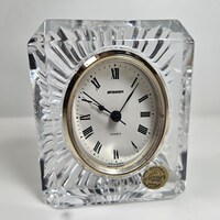 Clear Glass Table Clock With Silver-coated Bilaminate - Etsy