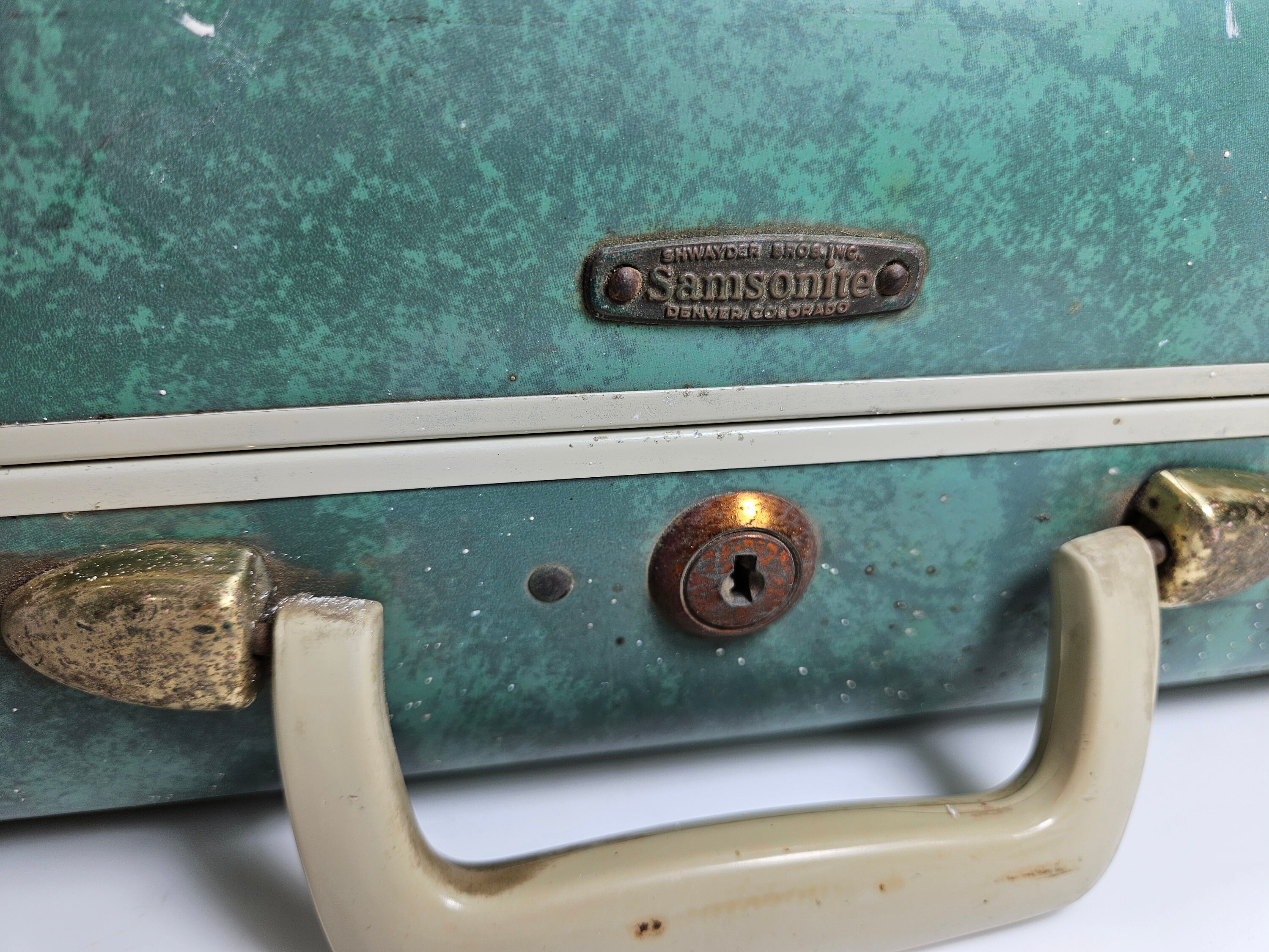 Vtg 1940s Green Samsonite Overnight Case, Small Suitcase // Shwayder ...