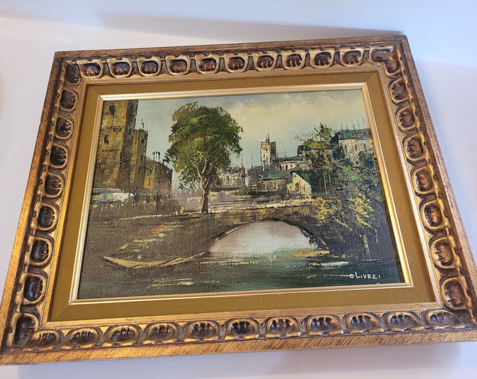 Vtg Mid Century Oil Painting Signed by Joseph Oliveri, European ...