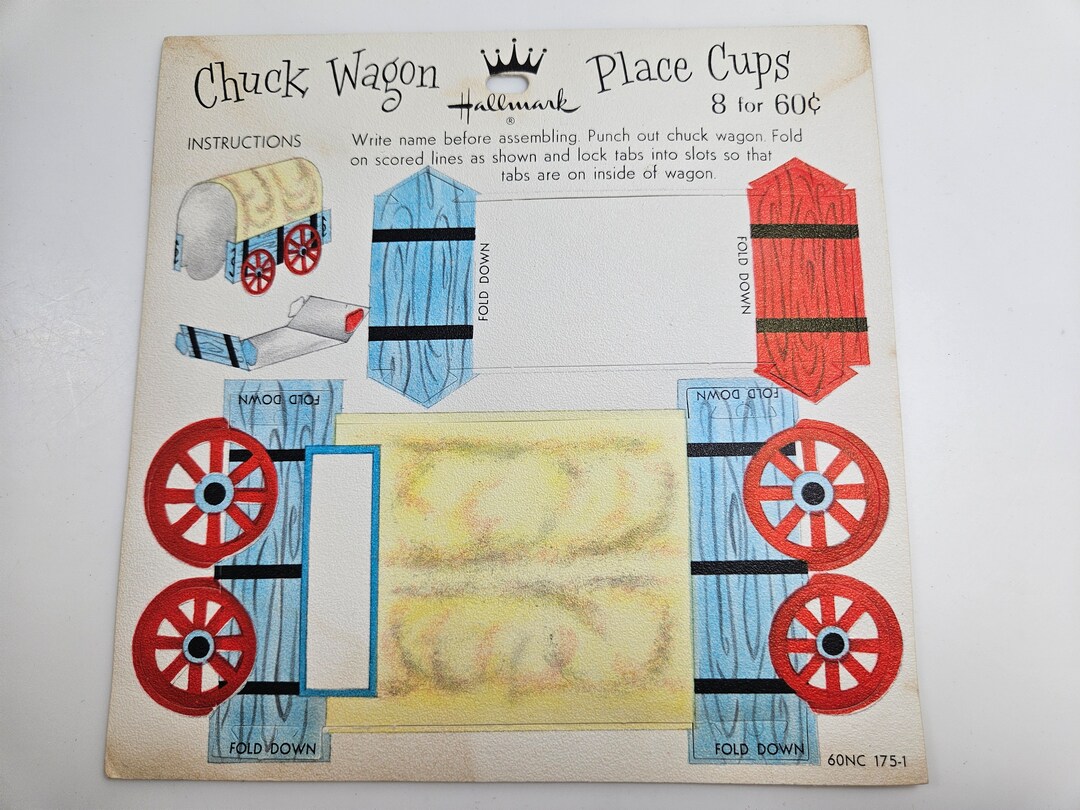 8 Vtg Unused Table Place Cards, Hallmark Chuckwagons - Etsy