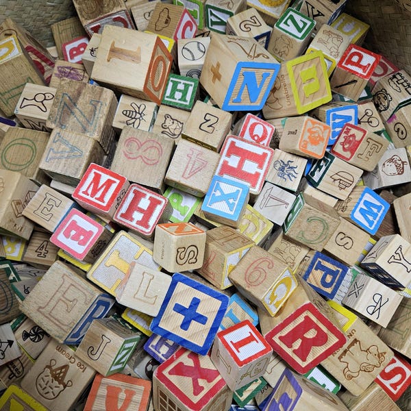 Alphabet and Number Blocks - Etsy