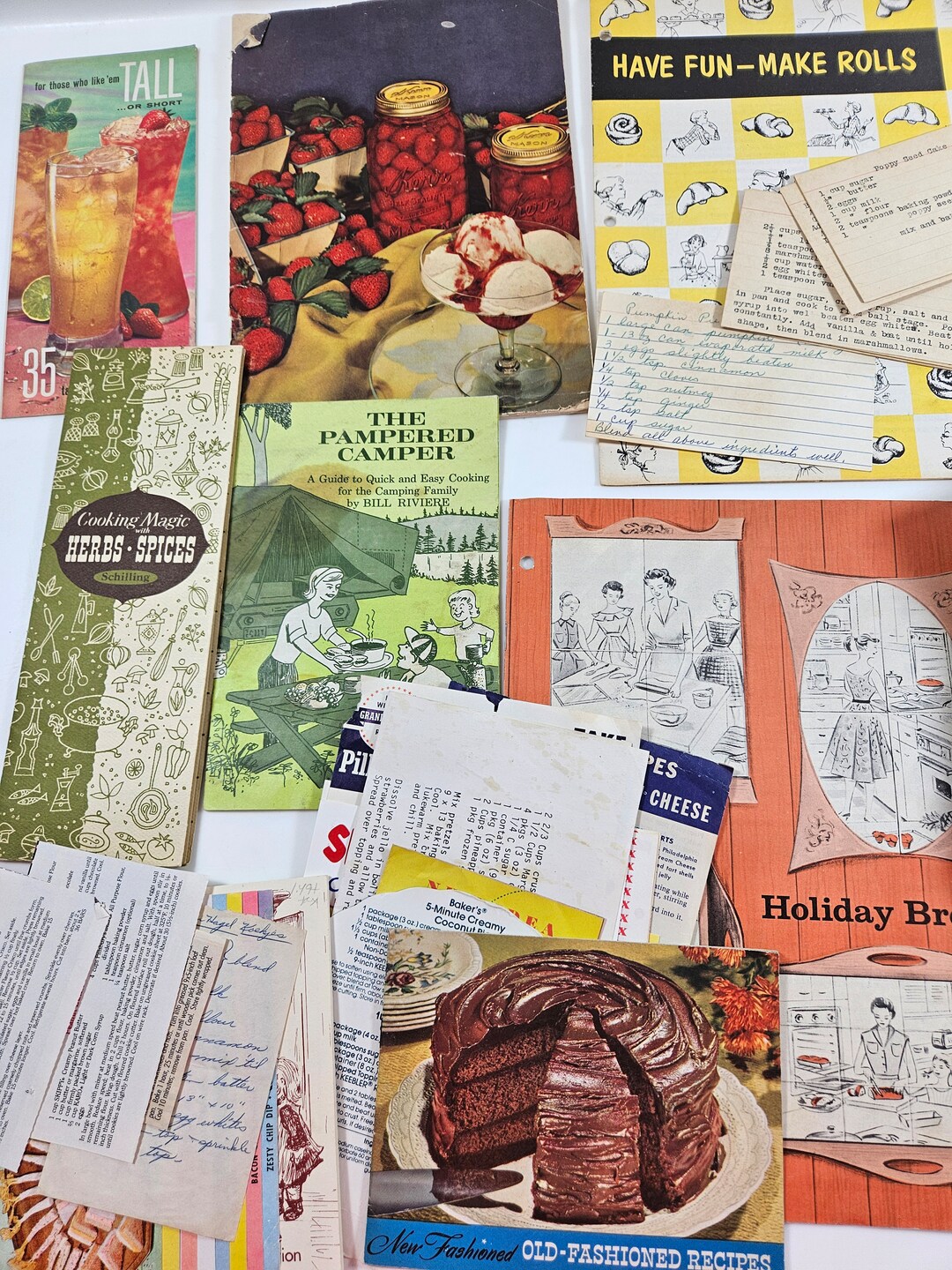 Large Collection of 1950s-90s Recipe Booklets, Saved Cutouts, Cooking ...