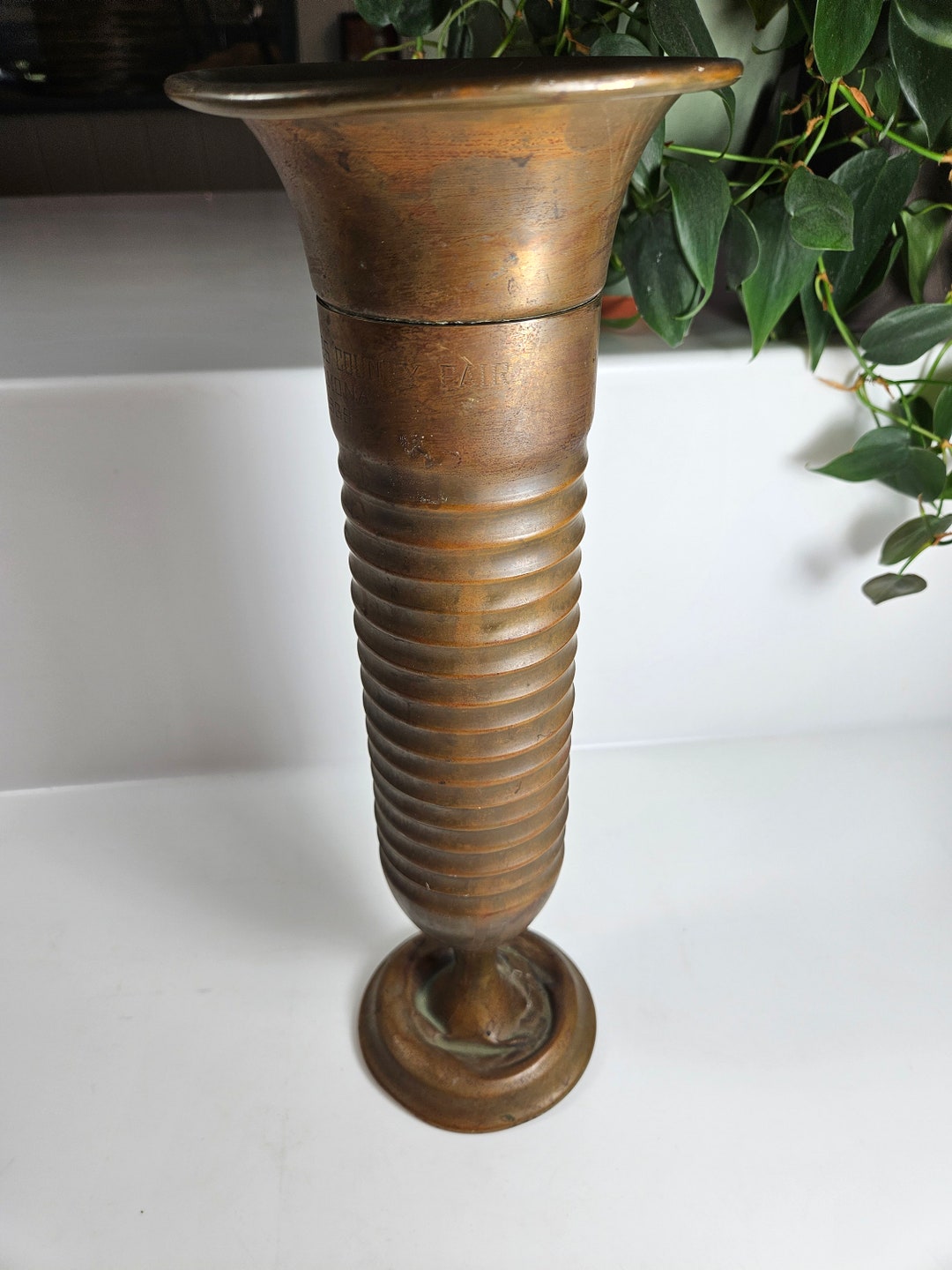 1939 Brass Trophy From the Los Angeles County Fair Pomona // 15 X 5.25 ...