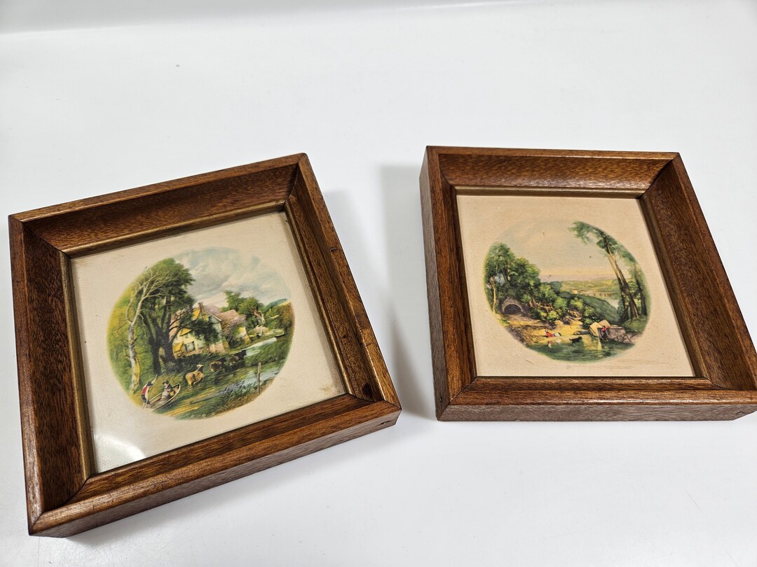 2 Tiny Vtg Wood Frames for 4x4 Inch Photo or Smaller // Ready to Hang ...