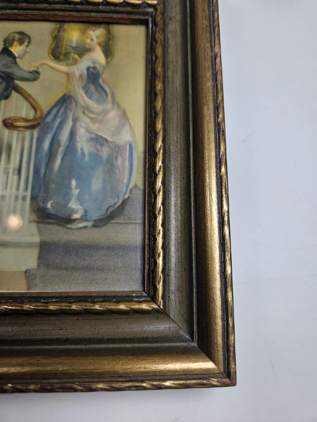 Vtg Gold Frame for a 5 X 4 Inch Photo or Painting, Hanging Vertical ...