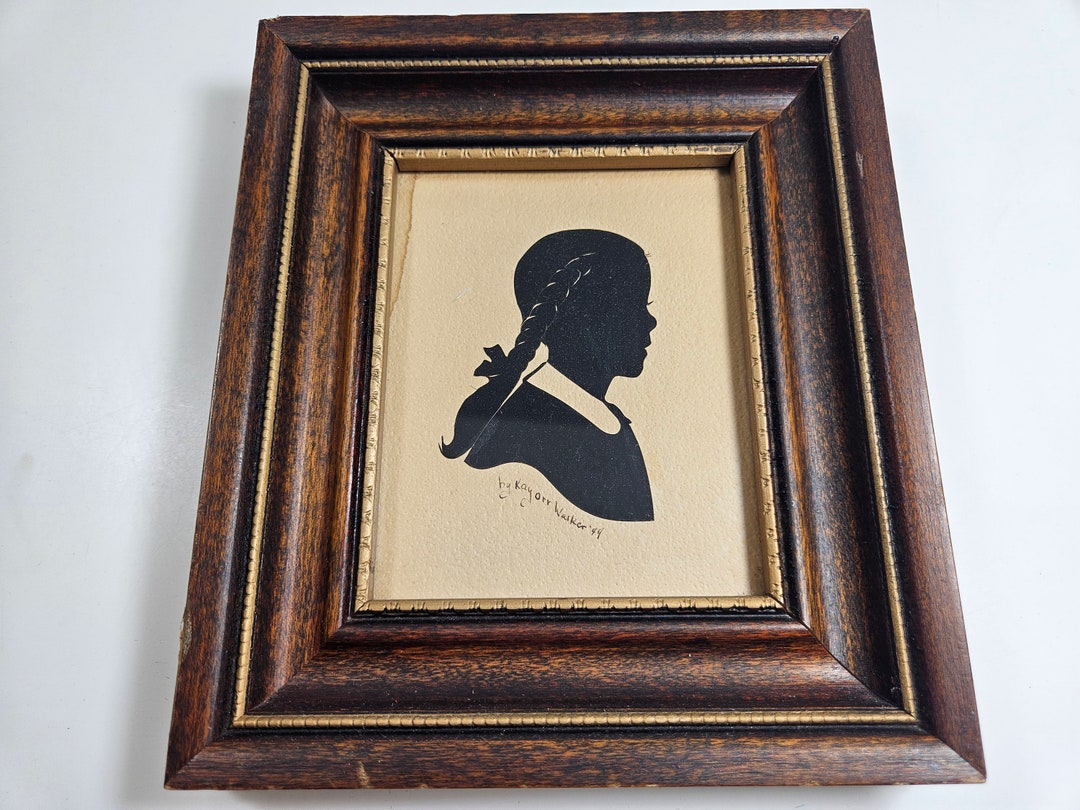 1944 Signed Silhouette Art, Framed // Artist Kay Orr Walker // Framed ...