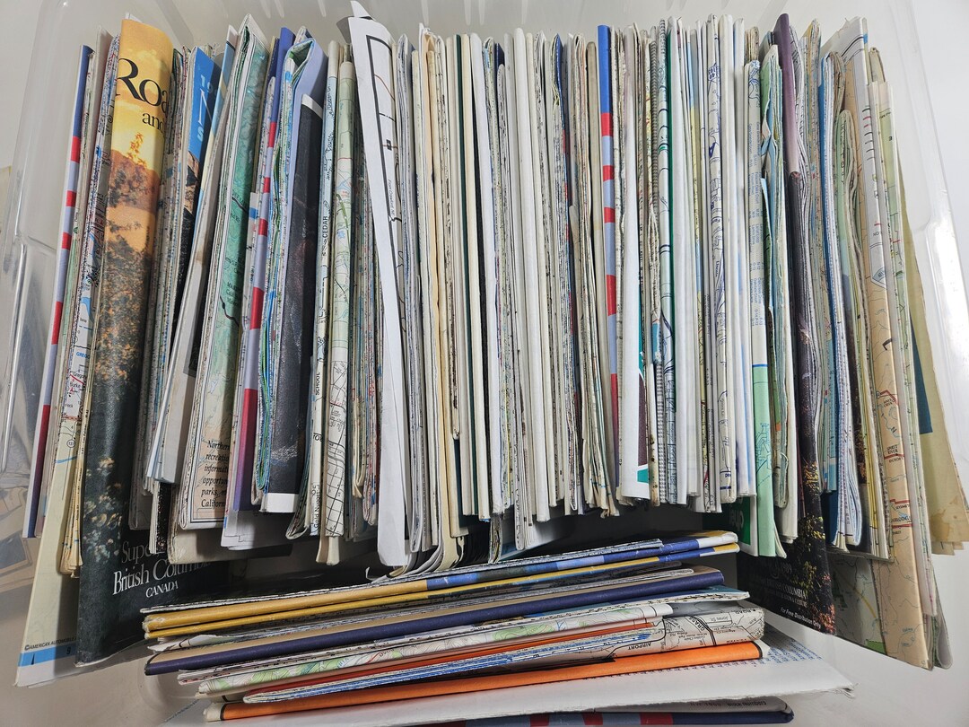 40 Paper Maps, Full Size Fold-outs // From Various Decades, Places ...