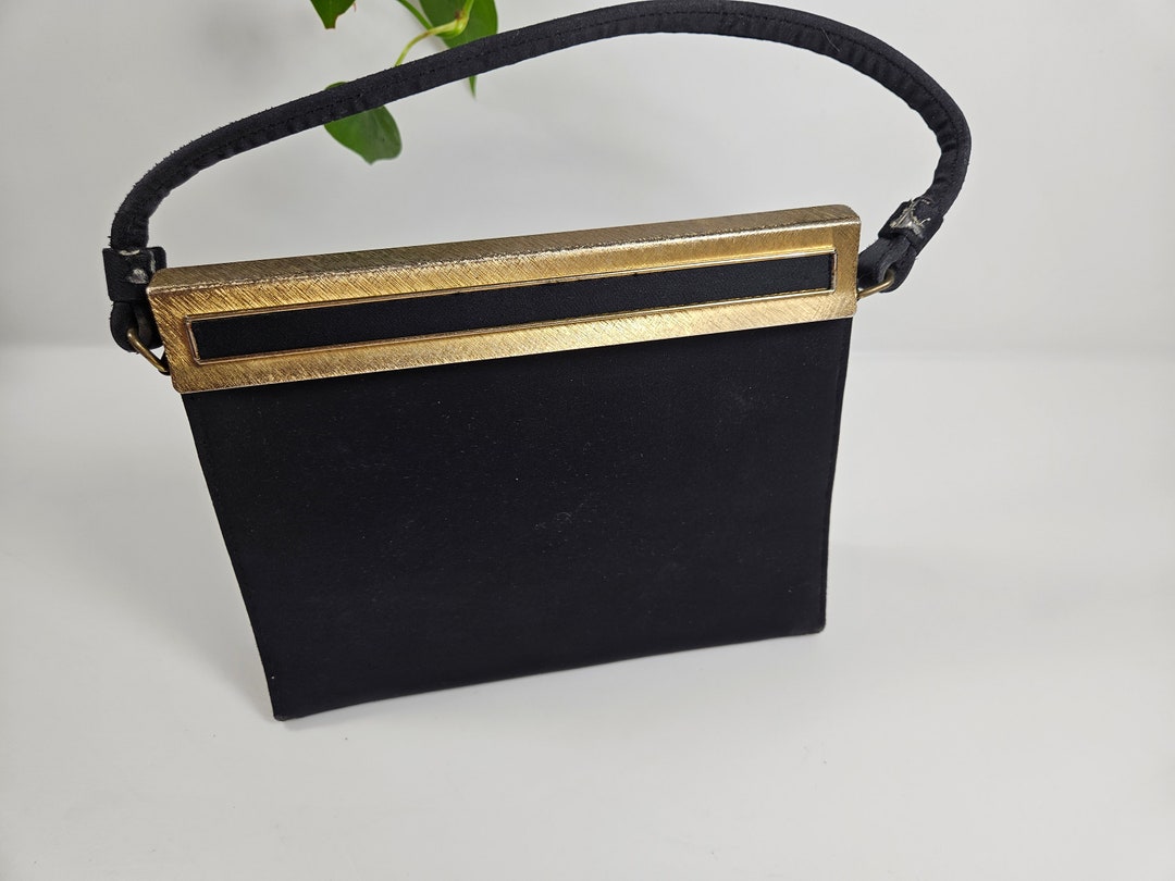 Vtg 1950s Black Handbag, After Five Brand // Connected Coin Purse ...