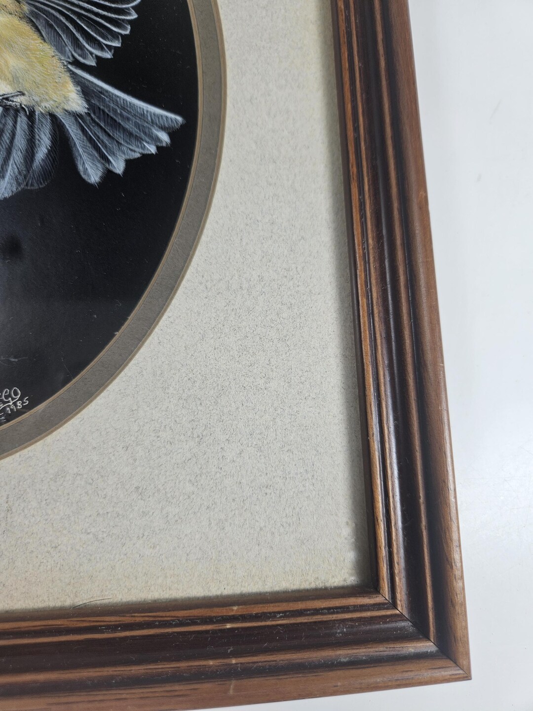 Vtg 8 X 10 Inch Wood Photo Frame, Hanging Vertical // Bird Painting ...