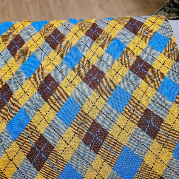 Blue Argyle Fabric - Etsy