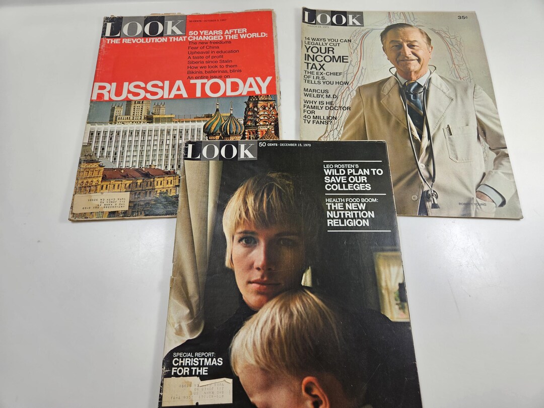 3 Look Magazines, 1967-1971 // Oct 3 1967, Dec 15 1970, Mar 23 1971 - Etsy