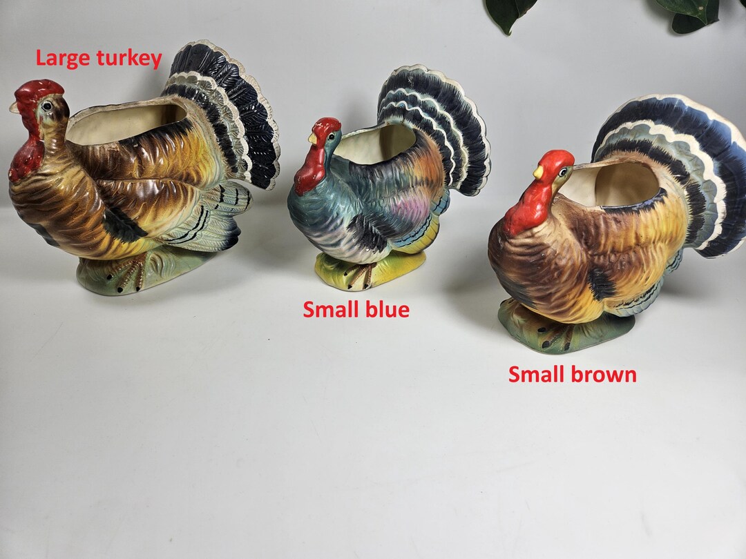 Vtg Relpo Ceramic Turkey Planter, 3 Choices // Some Chips and Paint ...