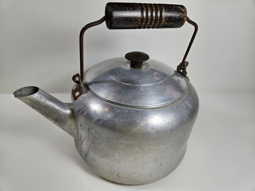Extra Large Vtg Rustic Kettle, Wood Handle - Etsy