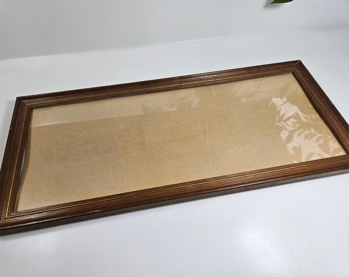 Huge Vtg Solid Wood Panoramic Frame for 20 X 8 Inch Photo (or Smaller ...