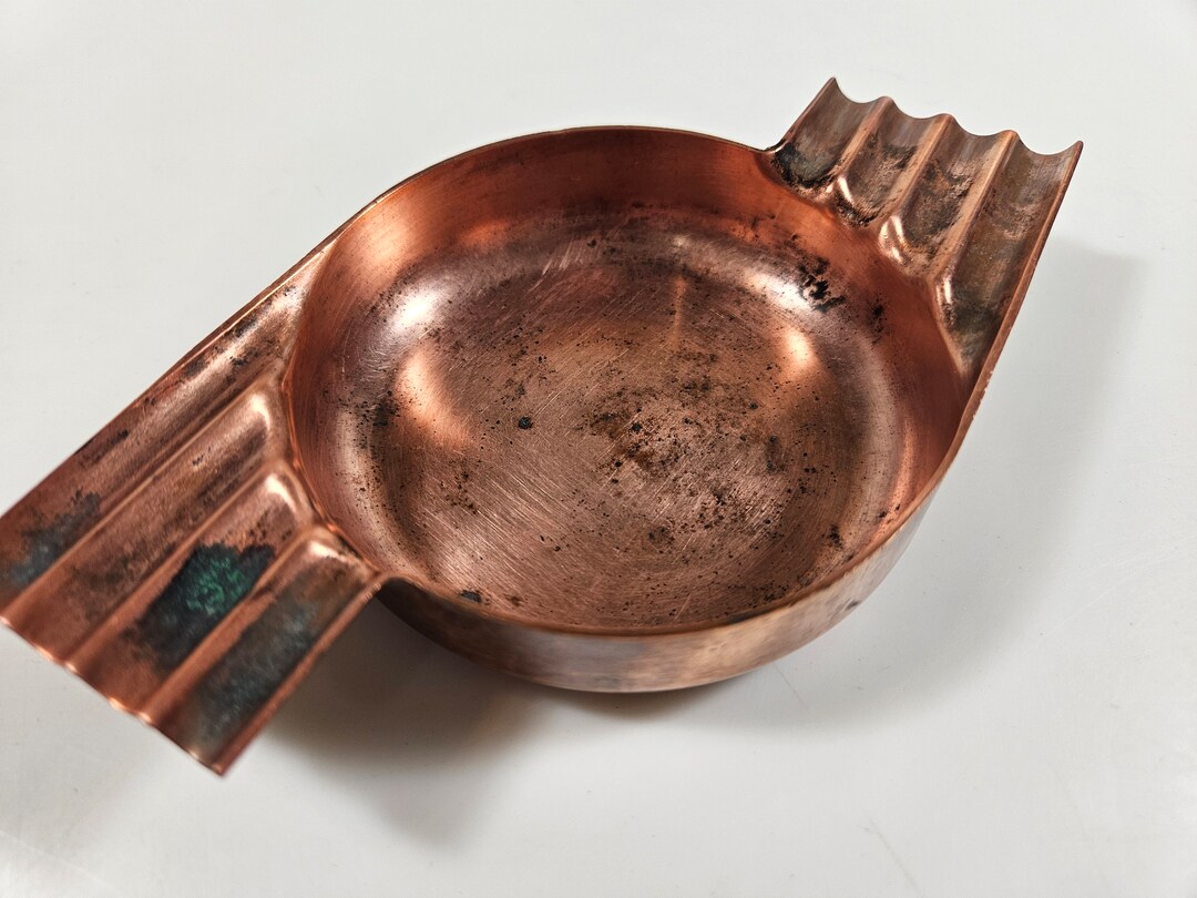 Vtg 1930s Copper Revere Ashtray 'streamline' // Made in Rome NY // Art ...
