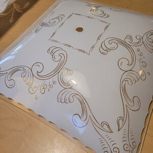 Vintage Square Glass Ceiling Light Fixture Cover, 2 Choices // 11.5 ...