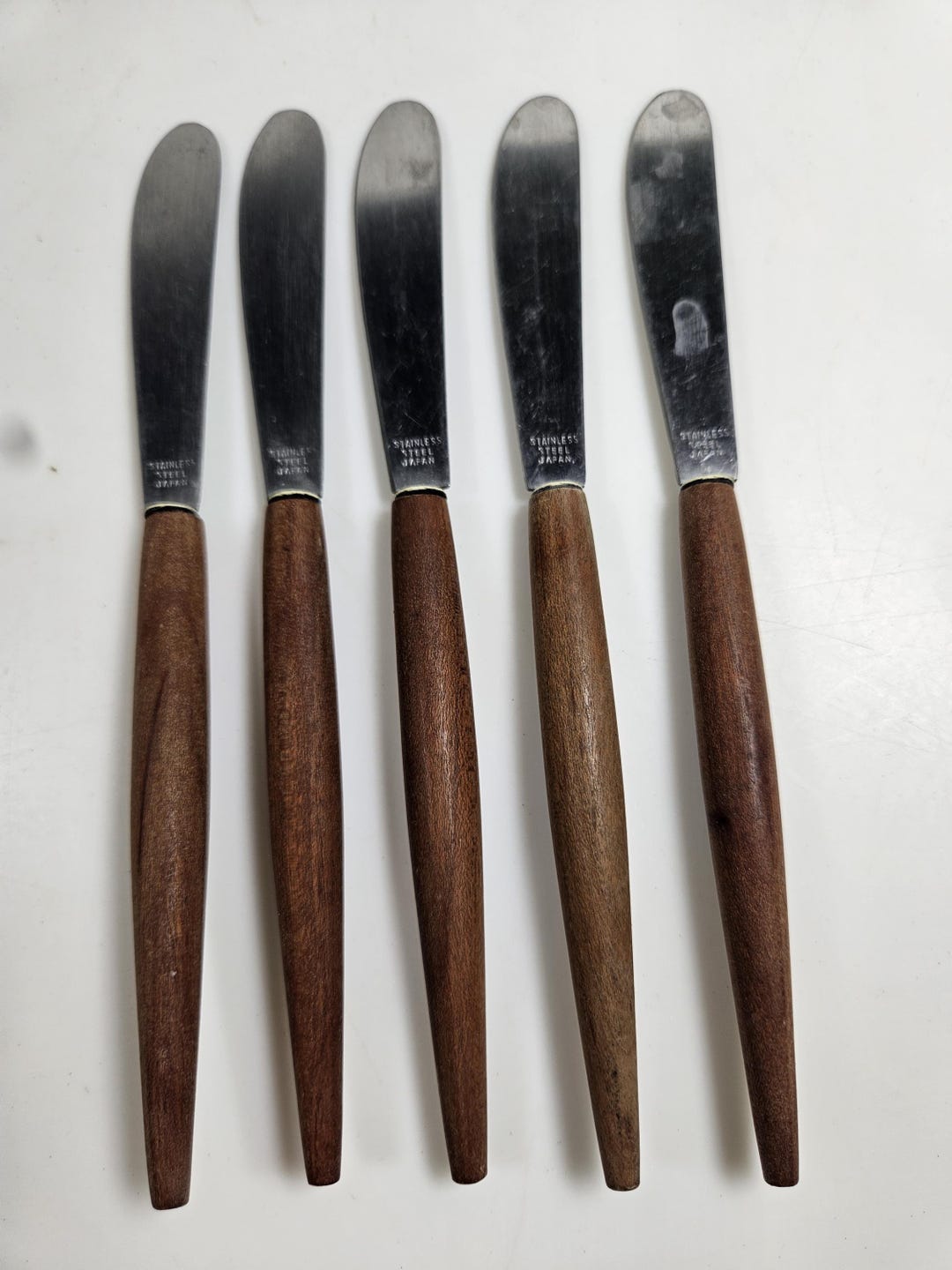 Set of 5 Vtg Appetizer Knives, 6 Inches Long // Wood Handles, Stainless ...