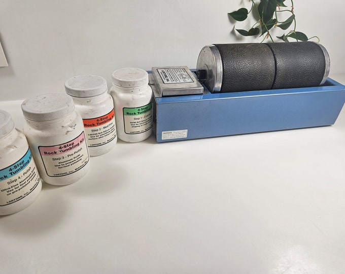 Lortone 33B Double Barrel Rotary Rock Tumbler Plus 4 Partial Jars ...