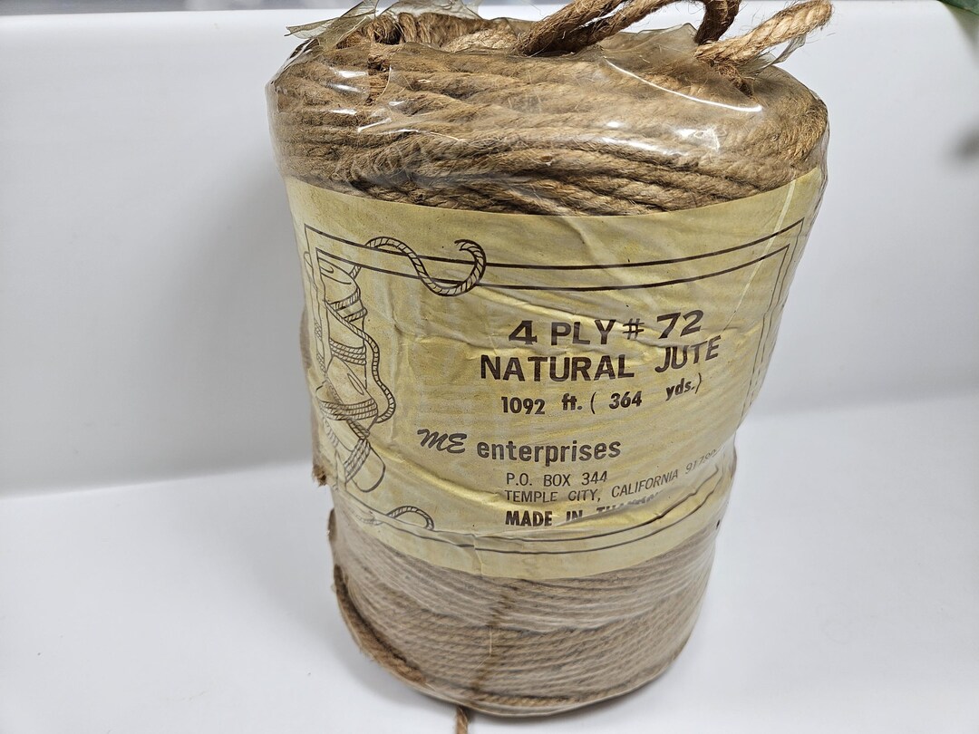 HUGE Roll, 4.6 Pounds Natural Jute Bale // 4 Ply #72 // 365 Yard Roll ...