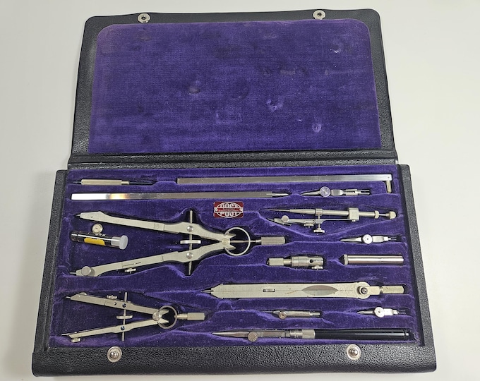 Vtg Post Custom Master 766 Drafting Kit in Case // Stainless Steel ...